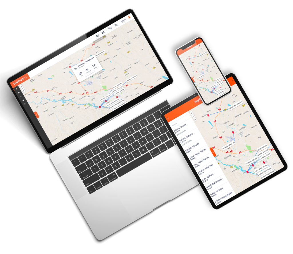 TowTrack GPS - Géoloc remorquage dépannage - TowSoft Europe